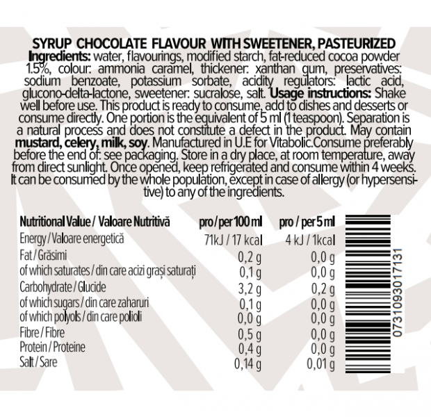 Zero Syrup 425ml - Alimente dietetice - Vitabolic - Magazin online ...
